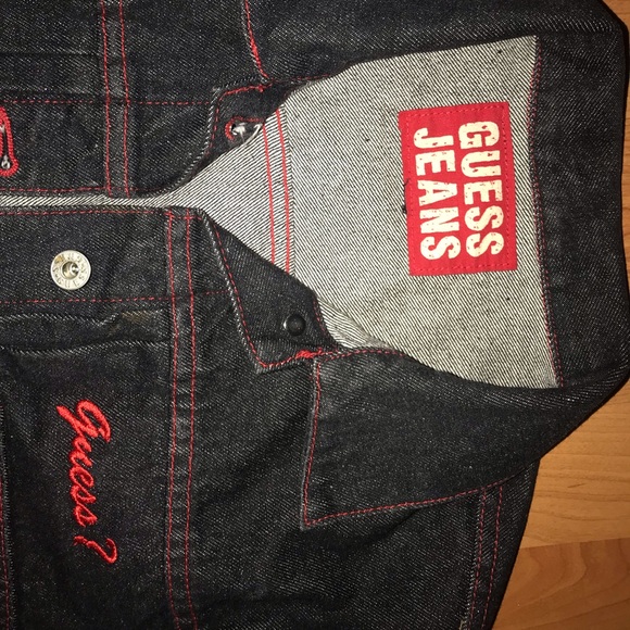 Guess | Jackets & Coats | Vintage Guess Jean Jacket With Red Stitching ...